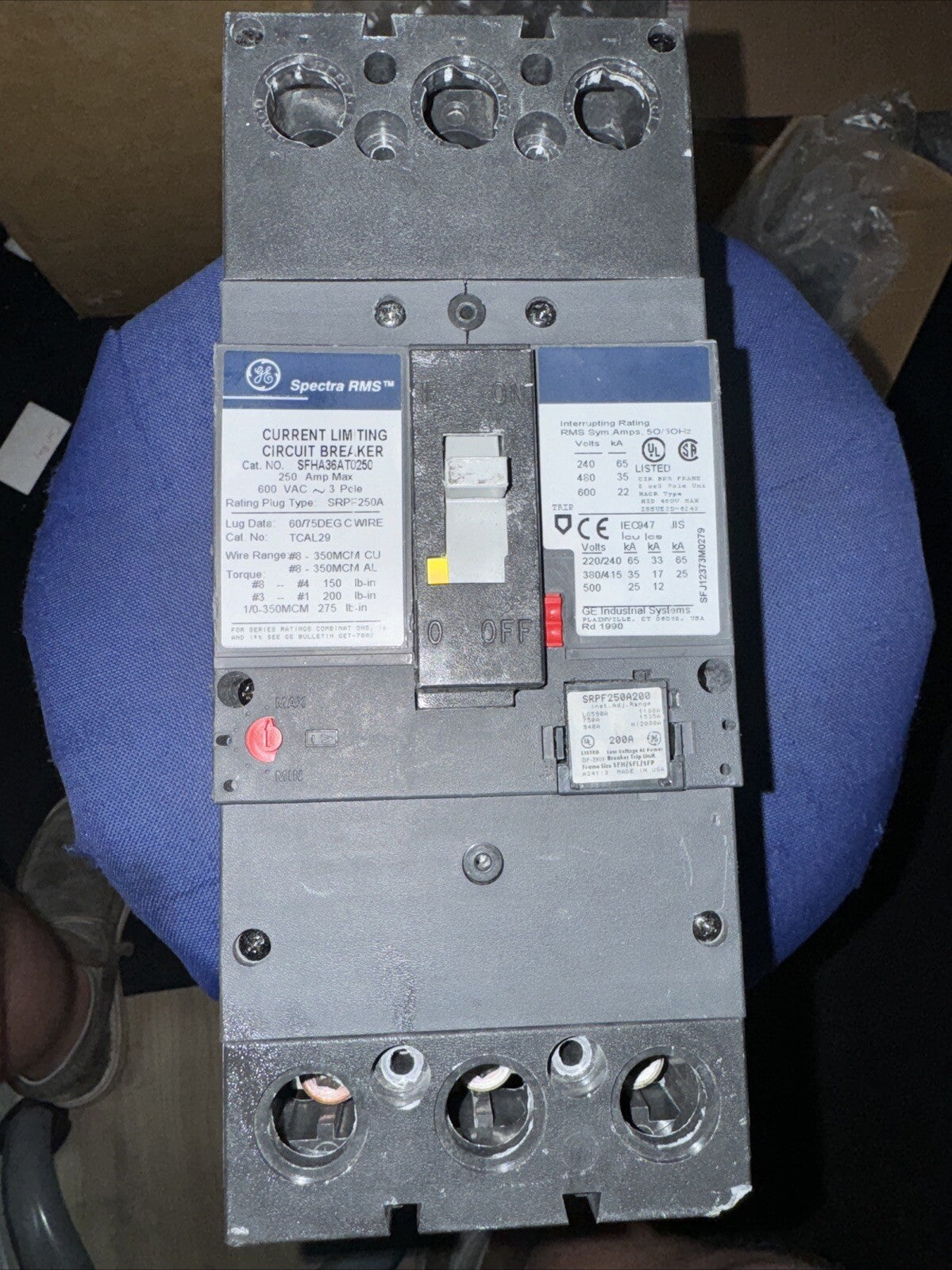 GE / General Electric Spectra RMS SFHA36AT0250 250A With 200 Amp Trip ...