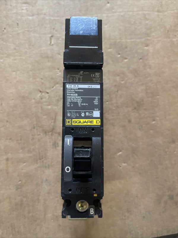 Square D FH16020B Circuit Breaker 20 Amp 1 Pole New Pull Out – Energy ...