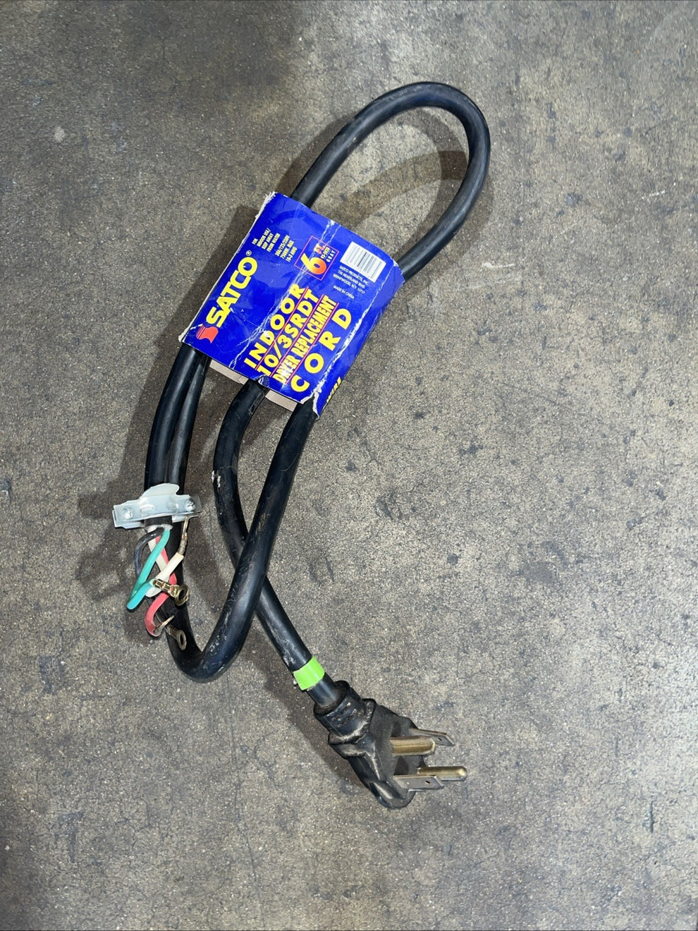 Satco 93-5028 6' Heavy Duty Replacement 3-Wire Dryer Cord (10-3 SRDT ...